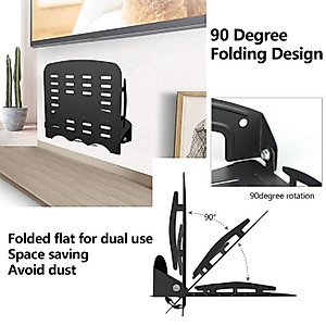 UineHiot Floating Shelf for Projector Wall Mount, 90-Degree Foldable, Loading Capacity 8.8lbs, Black