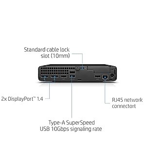 HP EliteDesk 800 G6 Mini Business Desktop Computer, Intel Hexa-Core i5-10400 (Beat i7-8700), 4GB DDR4 RAM, 1TB PCIe SSD, WiFi, Bluetooth, Type-C, Keyboard and Mouse, Windows 11 Pro, Vent-Hear