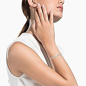 GEMOSA Tennis Bracelets for Women White Gold Plated Diamond AAA+ Cubic Zirconia CZ Dainty Classic Adjustable Slider Bracelet Silver Fashion Jewelry Wedding Gift