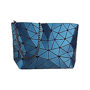 Geometric Matte Crossbody Bags for Women (Blue)