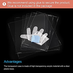 MECCANIXITY Acrylic Display Case Plastic Box Cube Storage Box Clear Assemble Showcase 4.3x4.3x14.1 Inch for Collectibles