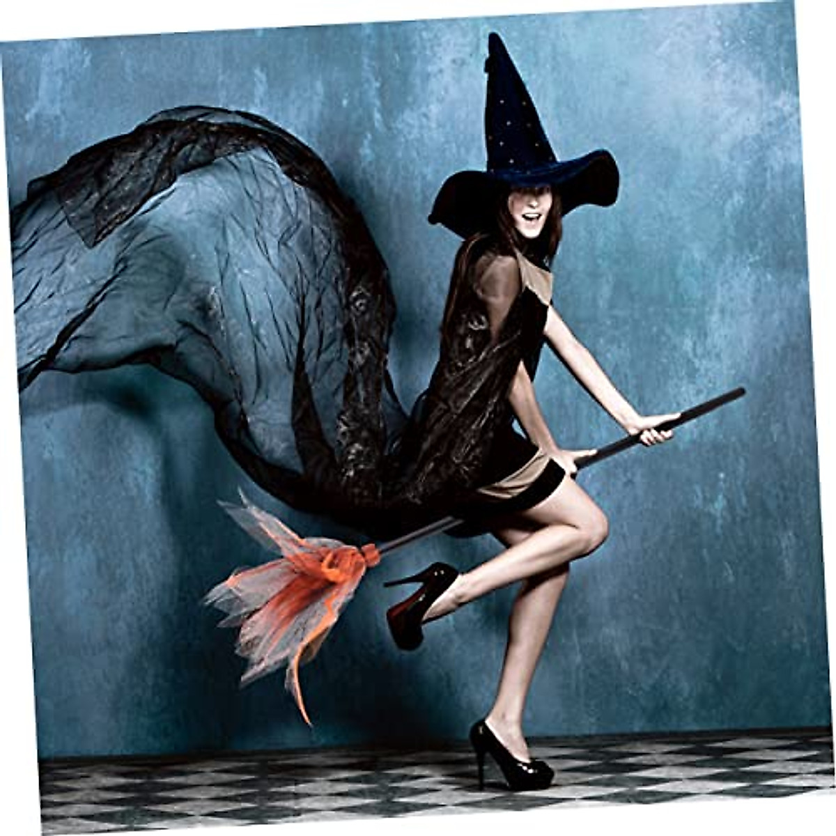 HANABASS 3pcs / Day Net Creative Plastic Halloween Yarn Witchy Broom Broomstick Favors Adults Decoration Wizard Home Wicked Kid Orange Party Accessories Supplies Ornament Childrens Room