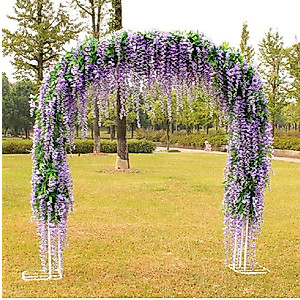 24 Pack Wisteria Flower Vines Garland, 3.75 Feet Artificial Flower Strings, Fake Hanging Flowers, Silk Wisteria Garland Flowers, Wisteria Vine for Wedding, Garden, Wall Decoration (Purple Blue)