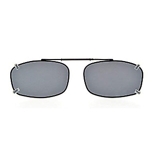 Eyekepper Metal Frame Rim Polarized Lens Clip On Sunglasses 54 * 34MM Grey Lens