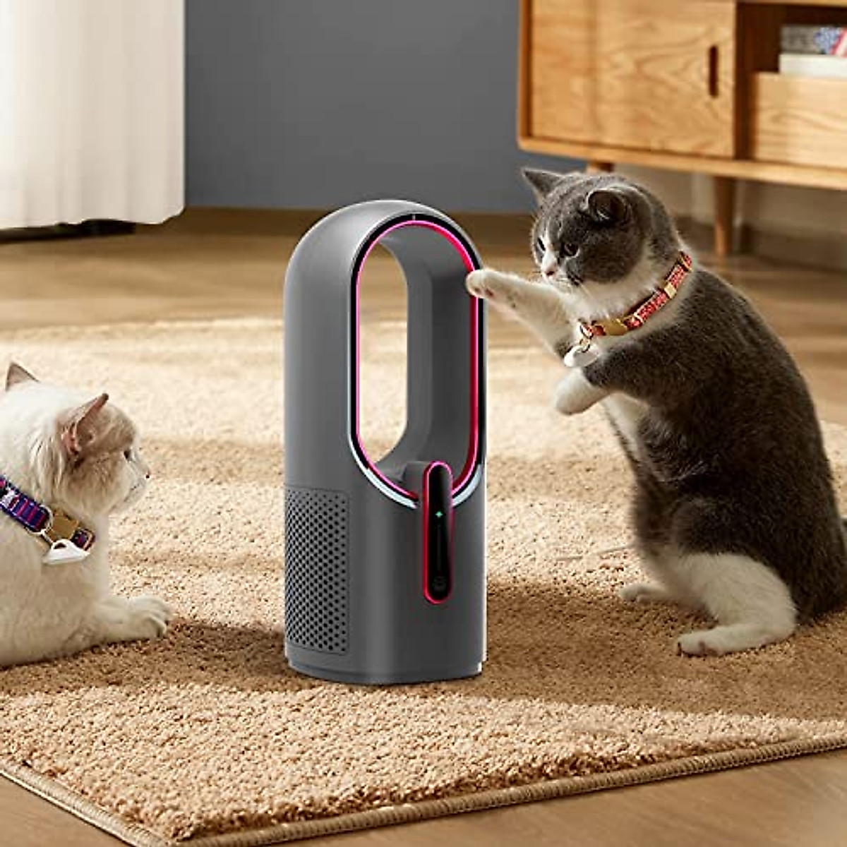 LOMMOL Desk Fan, 11.8 Inch Bladeless Fan Mini Office Fan, USB Table Fan With Comfy Wind, Desk Fan Small Quiet with 3 speeds Touch Control for Office Bedroom Dorm Workday Companion