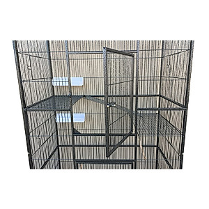 Extra Large Wrought Iron 5-Tiers Chew-Proof Ferret Squirrel Chinchilla Sugar Glider Critter Animal Home Metal Cage Easy Clean Pull Out Tray with Removable Rolling Stand