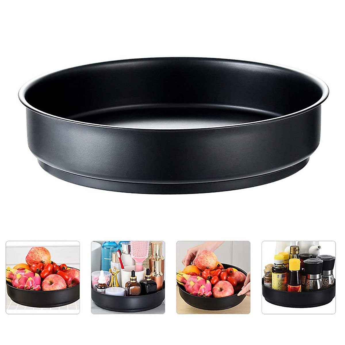 DOITOOL Rotating Spice Racks for Pantry Steel Lazy Susans Organizer Decorative Trays Storage Containers Organizer for Kitchen Snacks Bathroom