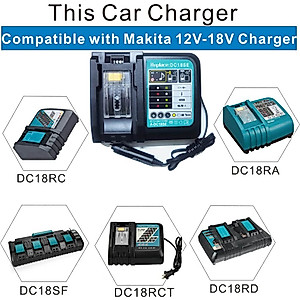 Compaitble with Makita DC18SE Lithium Ion Vehicle Charger,Car Battery Charger, for Battery BL1835B BL1845B BL1845 BL1820 BL1820B BL1815 BL1815B BL1835 BL1840 BL1840B
