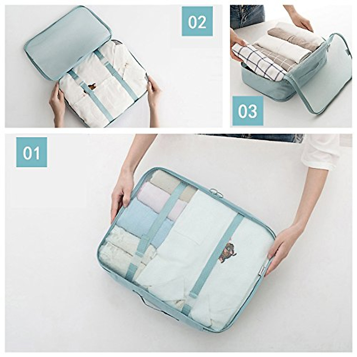OEE 6 pcs Luggage Packing Organizers Packing Cubes Set for Travel