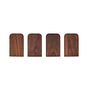 Pandapark Wood Bookends,Pack of 1 Pair,Non-Skid,Black Walnut,Office Book Stand (Black Walnut-A)