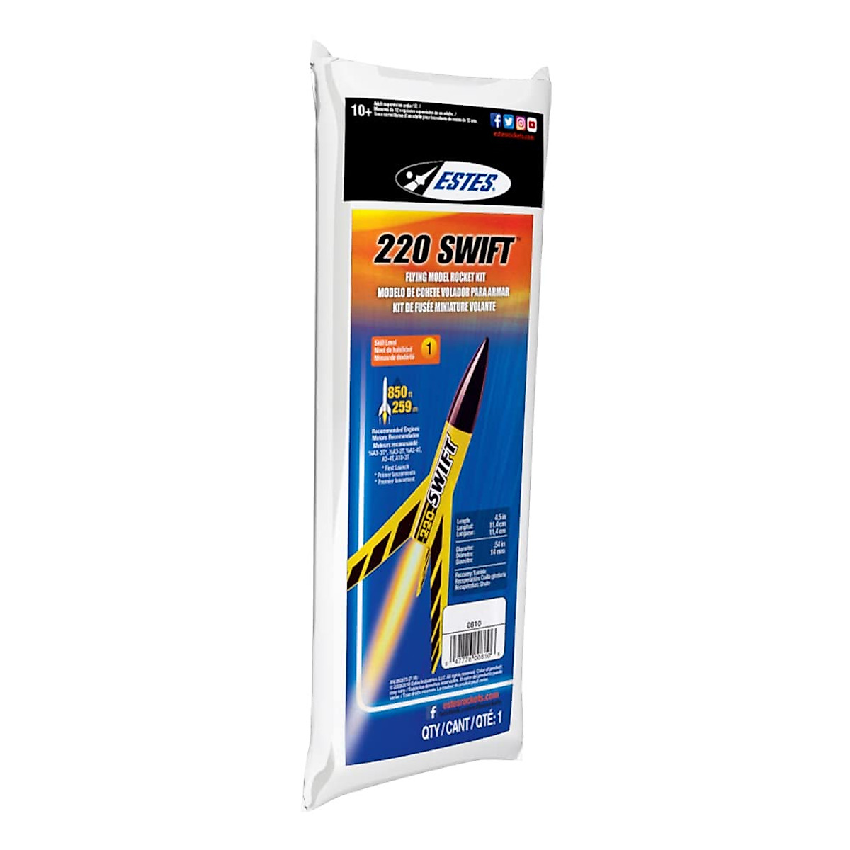 Estes 810 220 Swift Flying Model Rocket Kit,Brown/A
