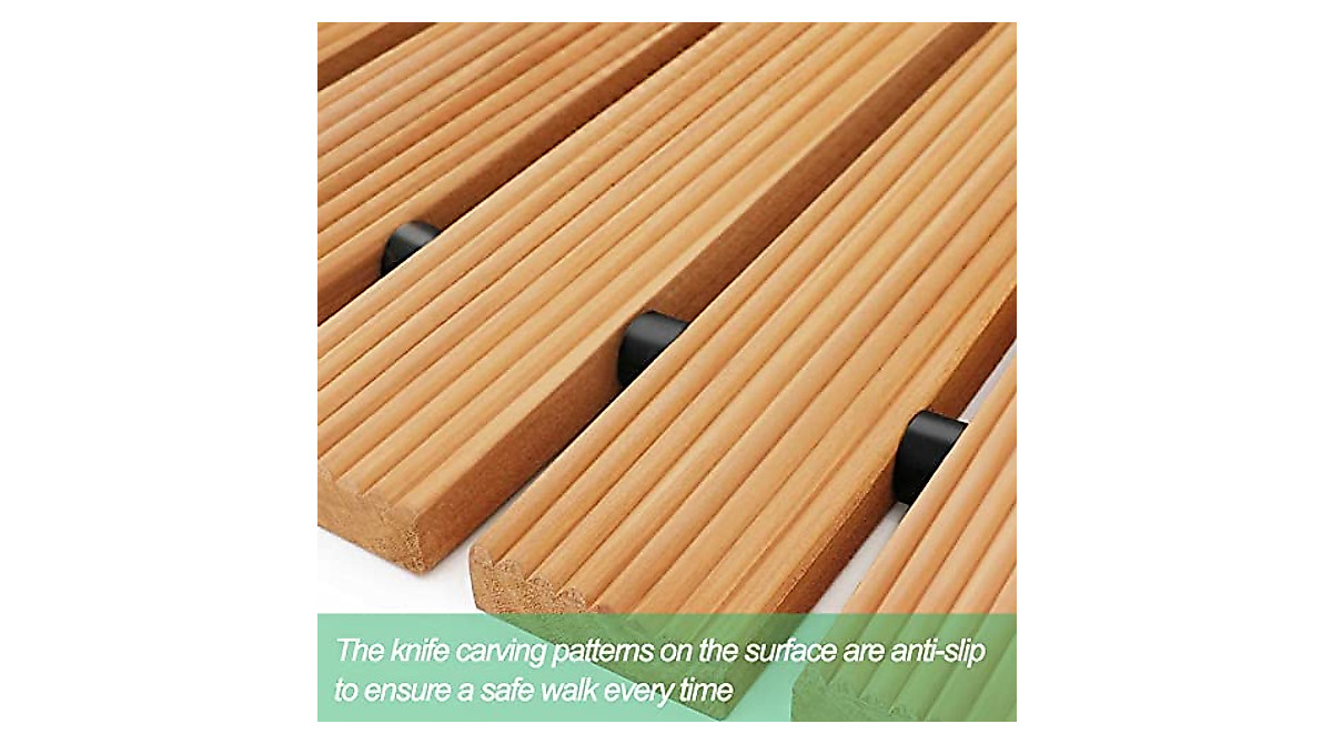 RELIANCER 6' Cedar Garden Pathway - Weather-Resistant Roll-Out Walkway