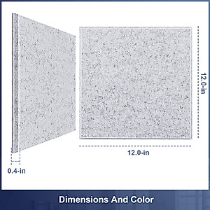 Upgraded 12 Pack Acoustic Panels Sound Proof Foam Panels Sound Proof Padding, 12"X12"X 0.4" High Density Bevled Edge Sound Panel, Idea for Acoustic Treatment & Wall Decoration (Black)