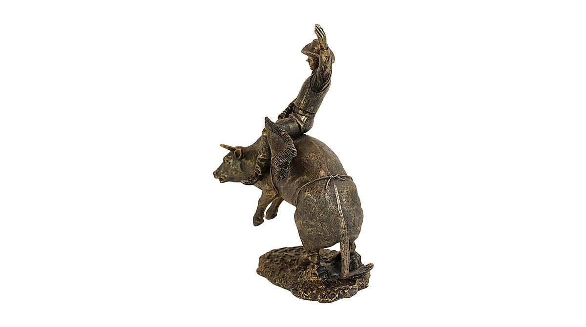 Ebros Rustic Western Rodeo Bull Rider Figurine - Wild West Accent