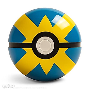 The Wand Company Pokémon Poké Ball Authentic Replicas - Realistic, Electronic, Die-Cast Poké Ball with Display Case Light Features (Quick Ball)