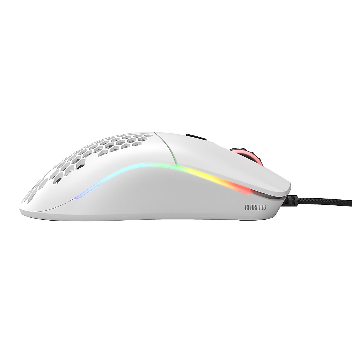 Glorious Gaming Model O Wired Gaming Mouse 67g Superlight Honeycomb Design, RGB, Pixart 3360 Sensor, Omron Switches, Ambidextrous - Matte White