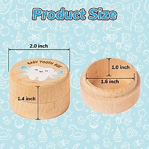 2Pcs Baby Keepsake Box for First Tooth and Curl, Wooden Tooth Fairy Box to Place Under Pillow Cute Lost Tooth First Haircut Keepsake Holder Baby Toddler Teeth Case for Baby Shower Birthday Gift