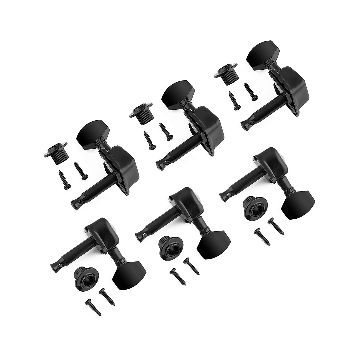 Holmer Guitar String Tuning Pegs Semiclosed Machine Heads Tuners Tuning Keys 3 Left 3 Right for Acoustic Guitar or Electric Guitar Black.