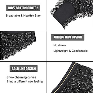 Aijolen Women Sexy Lace Bikini Panties, Low Waist Tanga Underwear Cheeky Panties