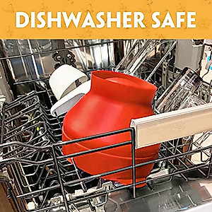 The Original Korcci Microwaveable Silicone Popcorn Popper, BPA Free Microwave Popcorn Popper, Collapsible Microwave Popcorn Maker Bowl, Dishwasher Safe - Red