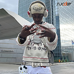 SUOSDEY Skull Rhinestone Belt for Men Women Sparkly Bling Diamond Sequin Studded Belt Western Cowgirl Cowboy Belt, Silver