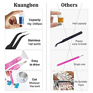 Kuangben Diamond Painting Accessories With70 Slots(30Cylinder+40Square Tube) Resin Diamond Painting Drill Pen,Stainless Steel Tweezer,Ceramic Precision Pen etc. Accessories Kits (Multicolor Butterfly)