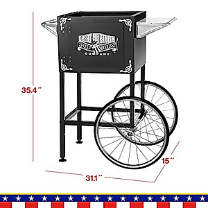 6401 Black Replacement Cart for Larger Lincoln Style Great Northern Popcorn Machines