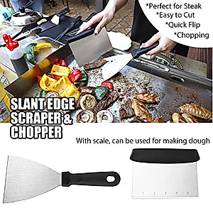 Blackstone Griddle Accessories 31pcs Flat Top Grill Set for Blackstone and Camp Chef 4pcs Spatula Set with Carry Bag Blackstone Accessories Griddle Kit Basting Cover Scraper Stainless Steel