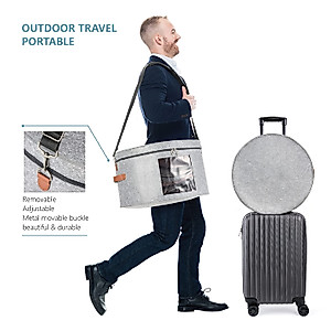 XXRCBag Black Hat Box, Closet organizer, universal travel hat box for men and women, Large Round Foldable Toy Bag with Dustproof Lid, Cowboy Hat Organizer, Stuffed Animal Toy Storage Bin