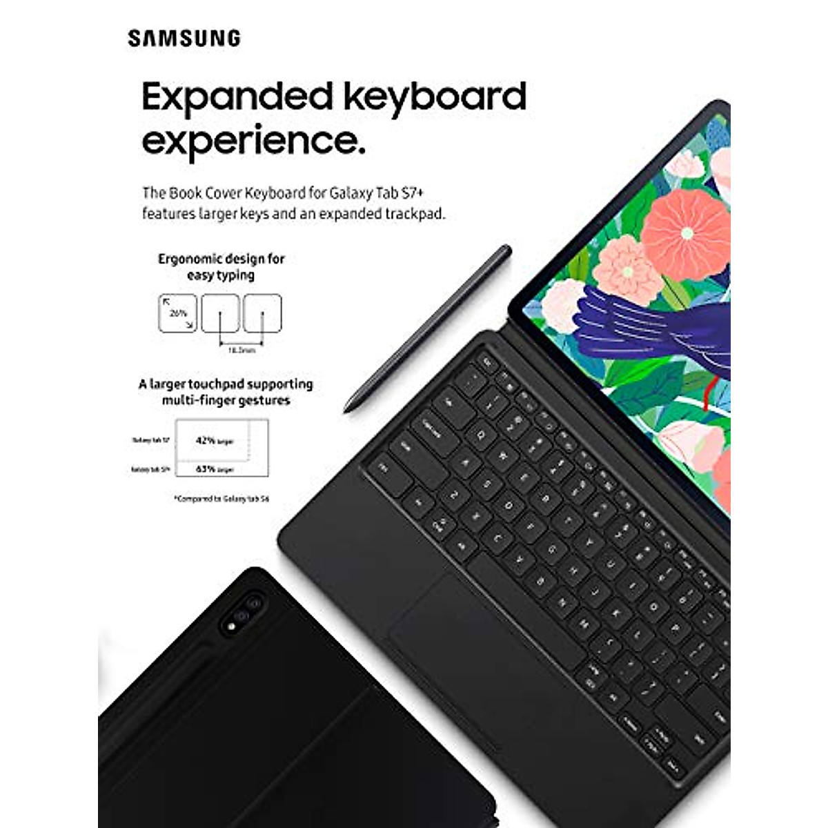 SAMSUNG Galaxy Tab S7+ Keyboard, Black
