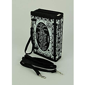 Things2DIe4 Black and White Glow in the Dark Book of Spells Crossbody Purse, Medium