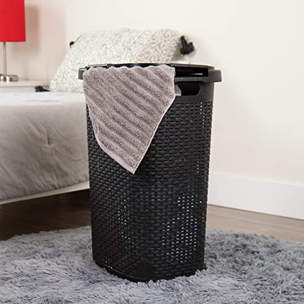 Mind Reader 60 Liter Laundry Hamper, (Black, Single)