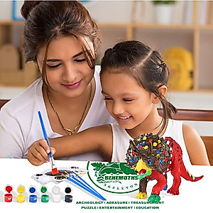 FUPEDO Arts Crafts Painting Set Kids Dinosaur Toys -12 Big Dinosaurs Figures,Create A Painting Kits of Your Own Dino World,Gifts for 4,5,6,7,8,Year Old Girls Boys Toddlers Dino Lovers ，Dino Activity