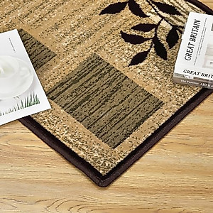 NANAN Anti-Slip Area Rug 5x8 Decorative Throw Rug Roll Wrapped Area Rug Woven Area Rug Non-Shedding Carpet for Laundry Living Room Nursery Bedroom,Brown/Red 5'x8'