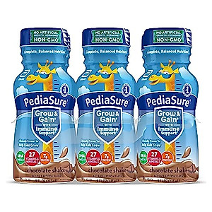 PediaSure Immune Support Kids Protein Shake Grow & Gain Vanilla and Chocolate Flavors, 8 Fl Oz 6 Pack (Chocolate)