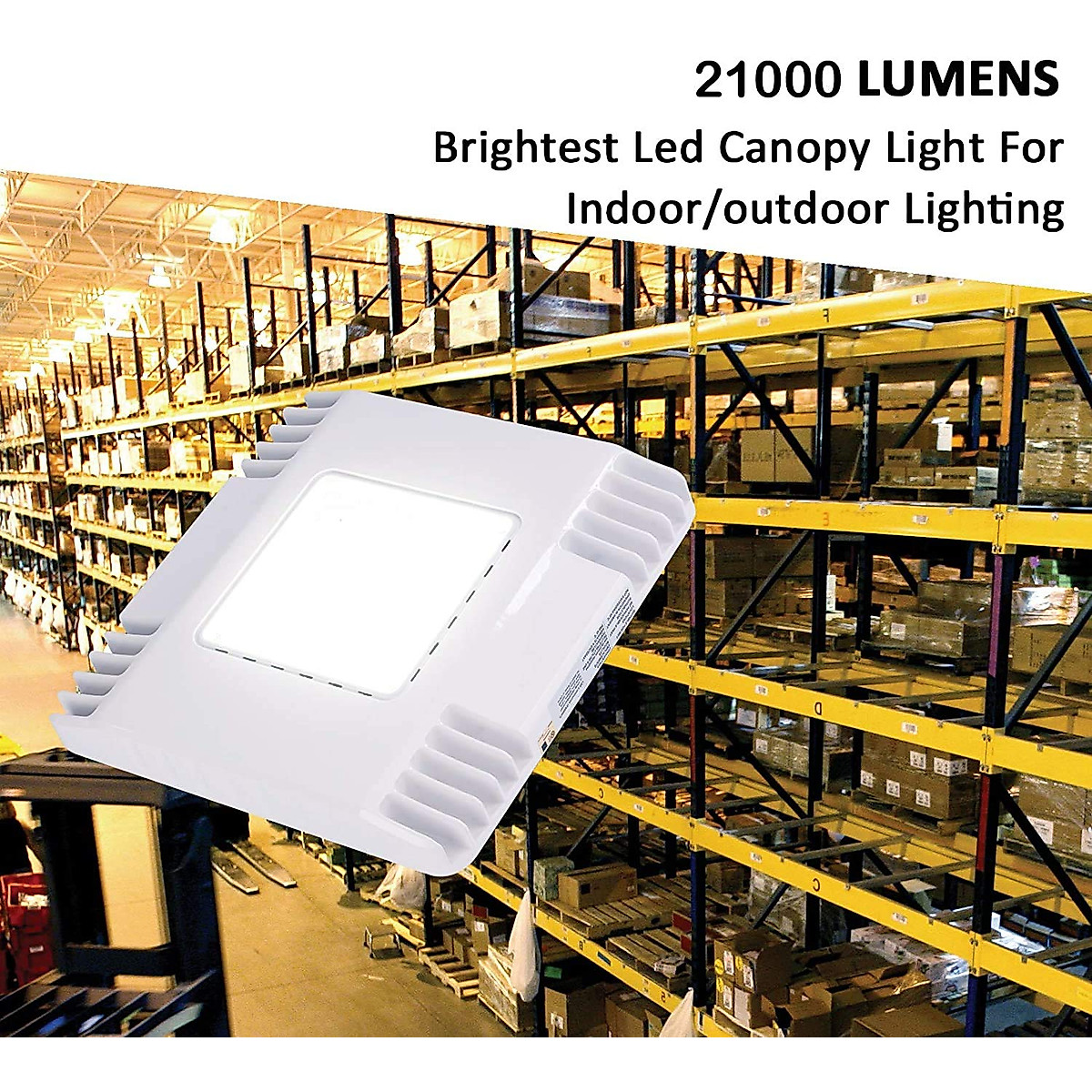1 Pack LED Canopy Lights 150w 21000 Lumens 5000K Daylight White 750W HID/MH Equivalent,UL DLC Listed Gas Station Light,Waterproof IP65 Commercial Area & Outdoor Lighting,Ceiling Lighting Fixtures