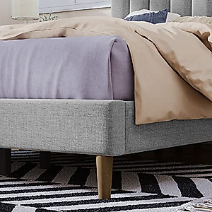 Livavege Bed Frame Full Size with Wingback Headboard, Upholstered Platform Bed Frame with,Solid Wood Slats Support, Full Bedframes No Box Spring Needed, Noise-Free