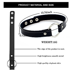 MJartoria Gothic Jewelry-Goth PU Leather Choker Necklaces for Women-Heart Punk Rock Adjustable Black Collar Choker Necklaces Birthday Gifts