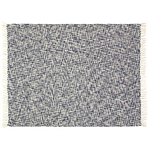 LR Home THROW81186BLU4250 Boho Chambray Throw Blanket, 50" x 60", Blue