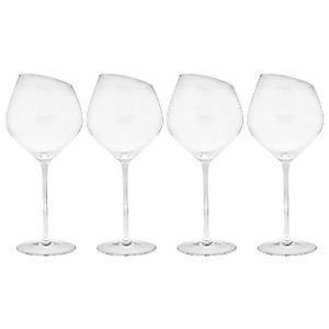 G Francis Large 'Red Wine' Glasses Set of 4-20oz Slant Rim Wine Glass with Long Stems Drinking Crystal Wine Glasses