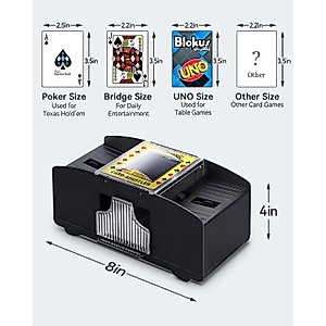 ARTISHION Automatic Card Shuffler - 1-2 Deck, Poker Shuffler Machine, Casino Card Electric Shuffler, Lower Noise Playing Card Shuffler for UNO, Phase 10, Poker Skip Bo Card Games, Sleeved Card