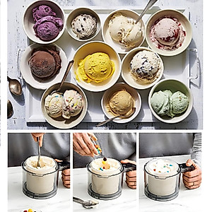 AFINSEA Creami Pints and Lids for Ninja,4 pack Creamy Icecream Containers Cups Jars Tubs Canisters Set,Smoothie Pot Compatible with NC299AMZ & NC300s Series Creamer Ice Cream Maker Machine