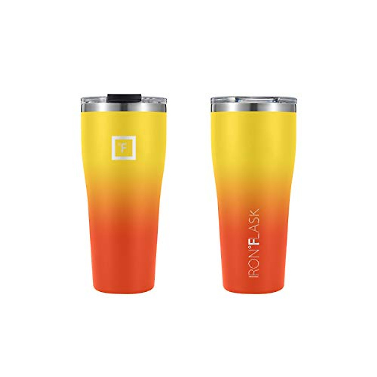 IRON °FLASK Insulated Rover Tumbler w/Lid & Straw - 32 Oz Leak Proof & Stainless Steel Bottle for Hot & Cold Drinks - Coffee Travel Mug, Water Metal Canteen, Thermal Cup - Fire