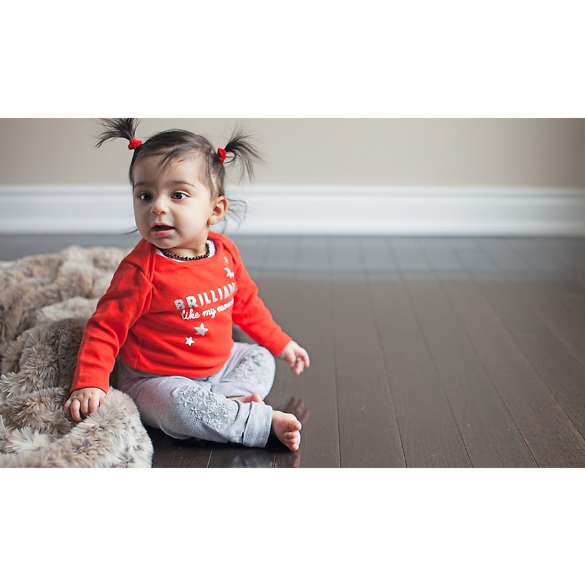 Go Little One Go Anti-Slip Bamboo Baby Crawling Leggings Pants - Helps Learning to Crawl on Slippery Floors Easier and Safer (Heather Grey, One Size)