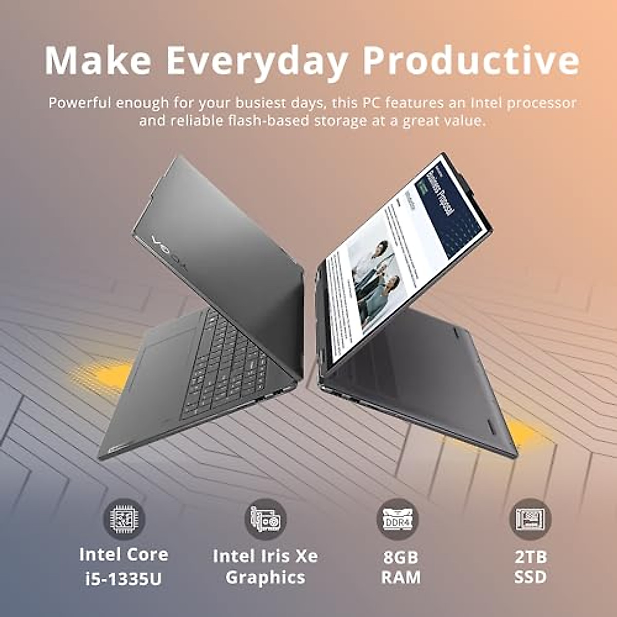 Lenovo Yoga 7i 2-in-1 360° 16" WUXGA Touchscreen Laptop, Intel Core-i5 1335U, 8GB RAM, 2TB PCIe SSD, Backlit Keyboard, Fingerprint Reader, Win 11, Storm Grey, 32GB Snowbell USB Card
