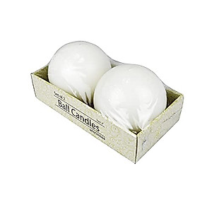 Zest Candle 2-Piece Ball Candles, 4-Inch, White Citronella