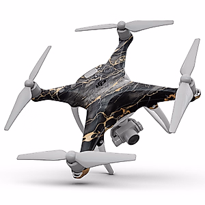 Design Skinz Design Skinz Black and Gold Marble Surface Full-Body Wrap Decal Skin-Kit Compatible with The Drone DJI Mavic