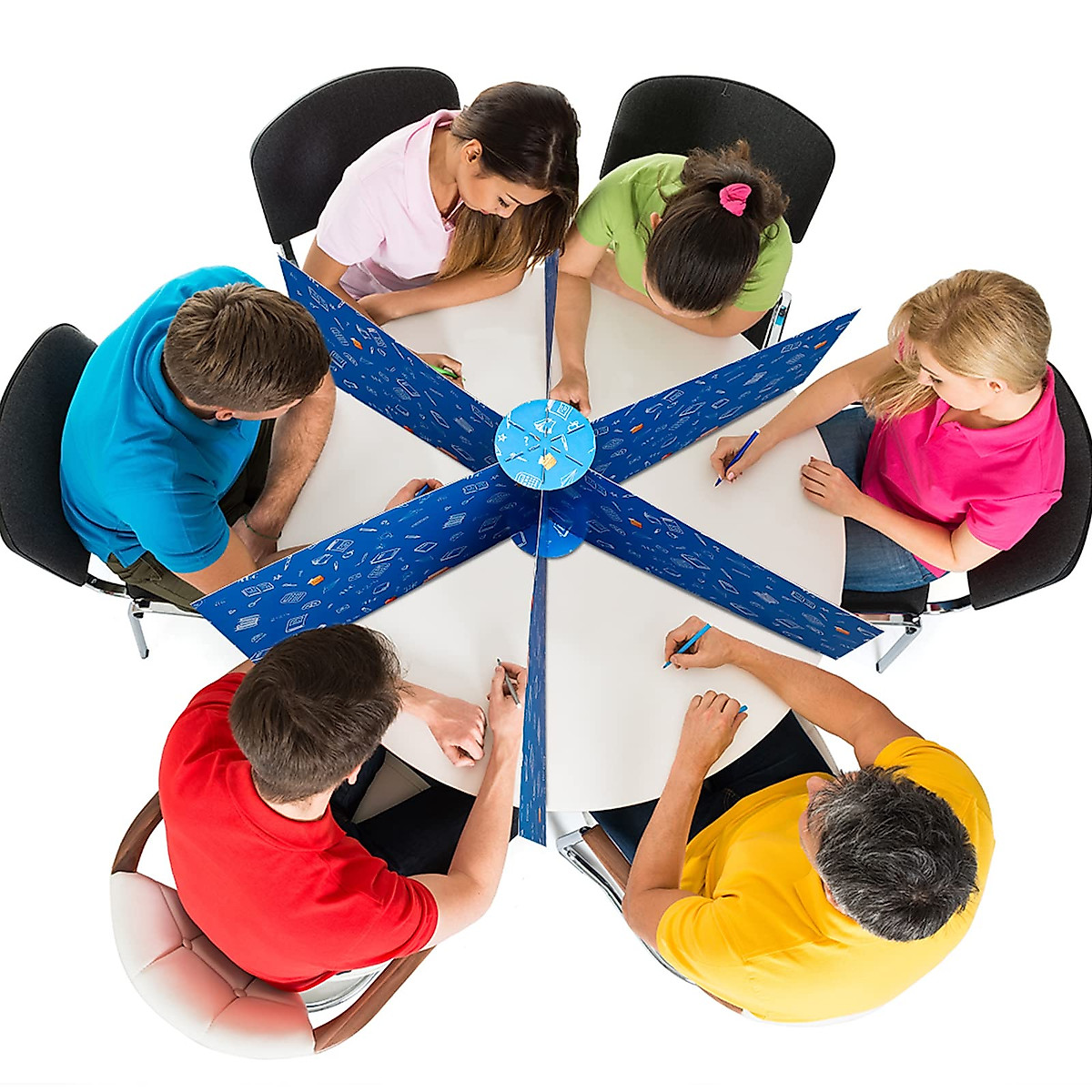 Jinei 4 Sets Student Privacy Dividers Round Table Privacy Boards for Classroom Testing Shields Multiple Station Desk Privacy Divider Testing Folders Boards for School Office Supplies