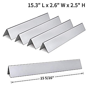 Htanch SG636 (5-Pack) 15 1/4" 16GA Flavorizer Bars SF9787 for Weber Spirit 300 Series,E310, E320, S310 and S320 (2013-2017) 5 Flavorizer Bars and One Tube Burner,for Weber 7636 Weber 69787