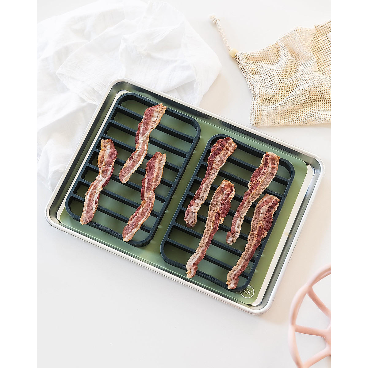 The Silicone Kitchen Silicone Roasting Rack Pan, Dishwasher Safe, BPA Free, Non-Toxic, 7 in by 10.75 in, Navy, 2 Pack